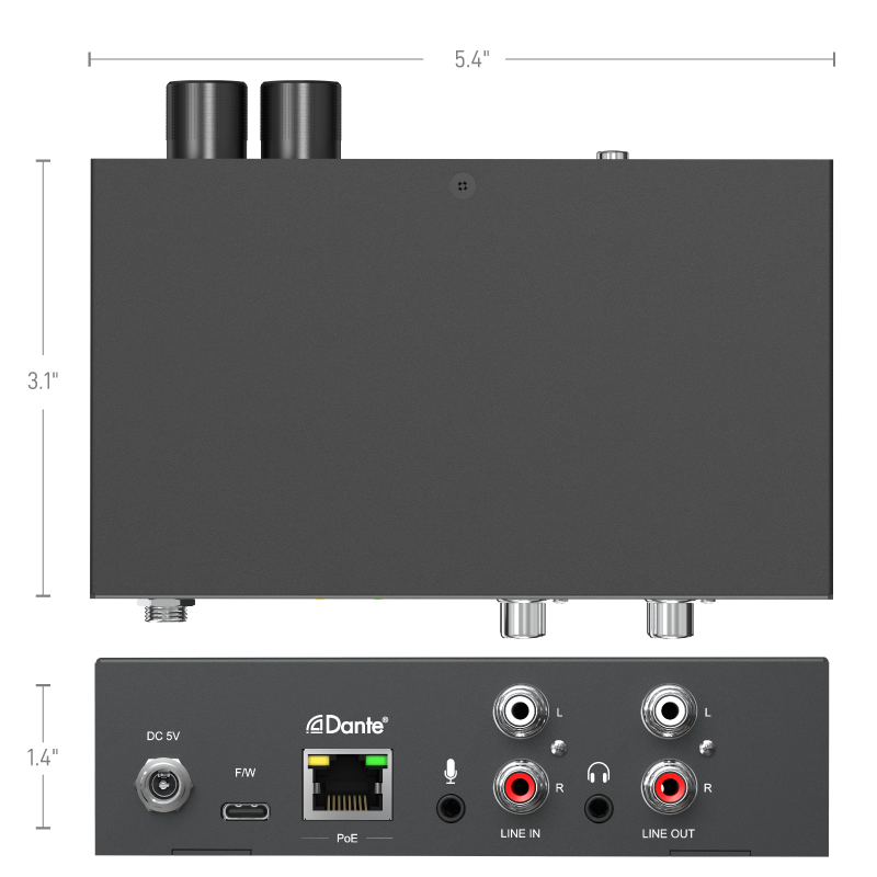 Stereo Bi-directional Dante Audio Box with Lip-Sync Delay Function ...